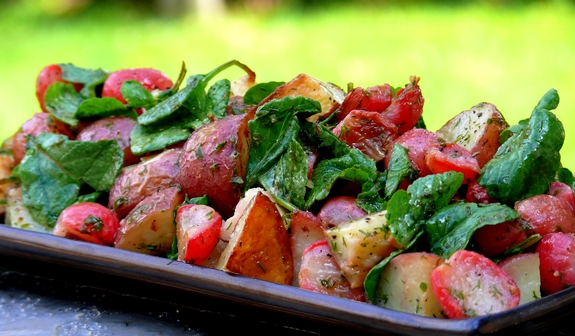Roasted Radish & Potato Salad - Noble Pig