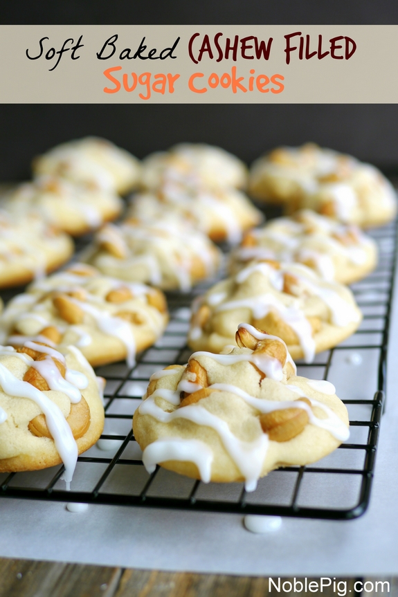 Soft Baked Cashew Filled Sugar Cookies