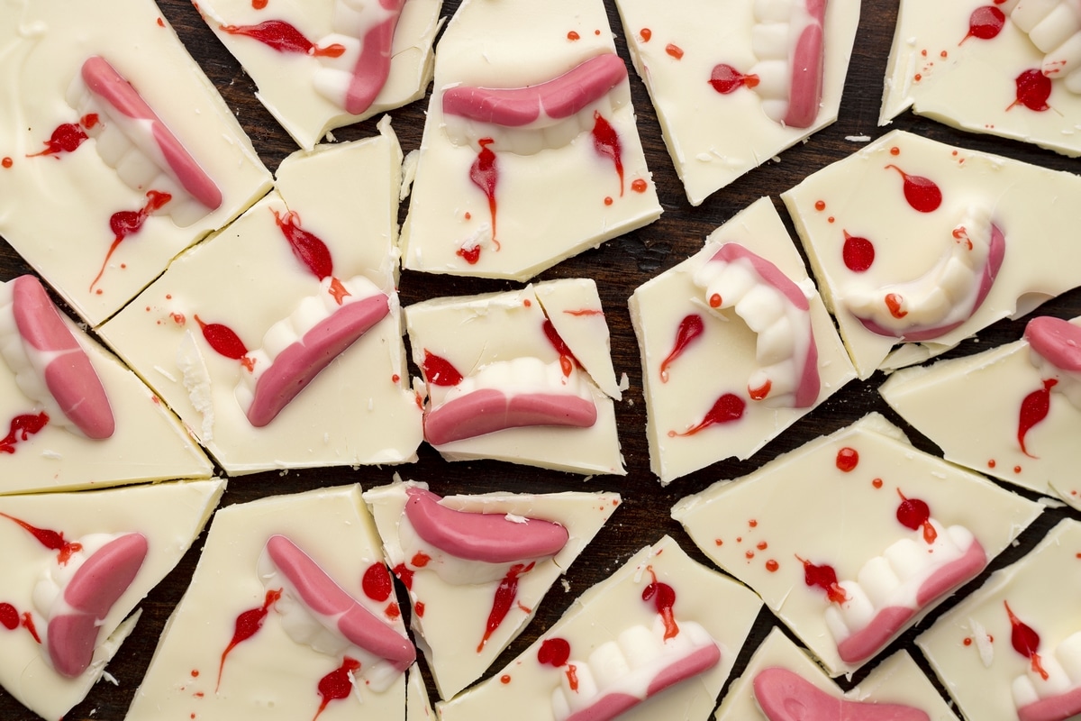 Vampire Chocolate Halloween Bark