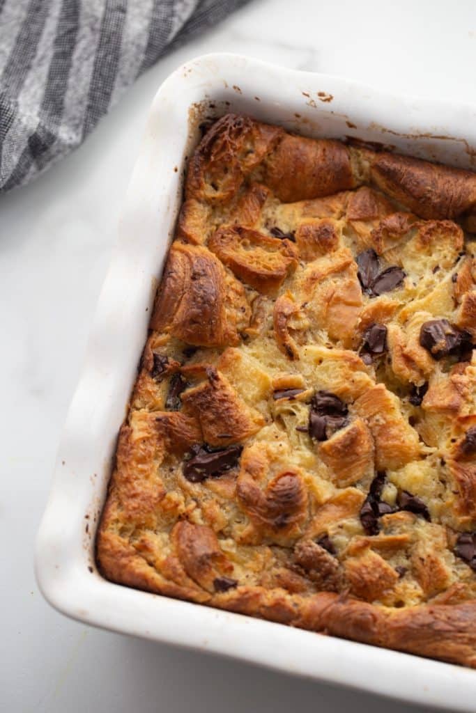 Chocolate Croissant Bread Pudding