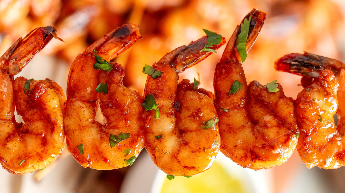 Chipotle Honey Grilled Shrimp Skewers with Garlic Butter | Noble Pig